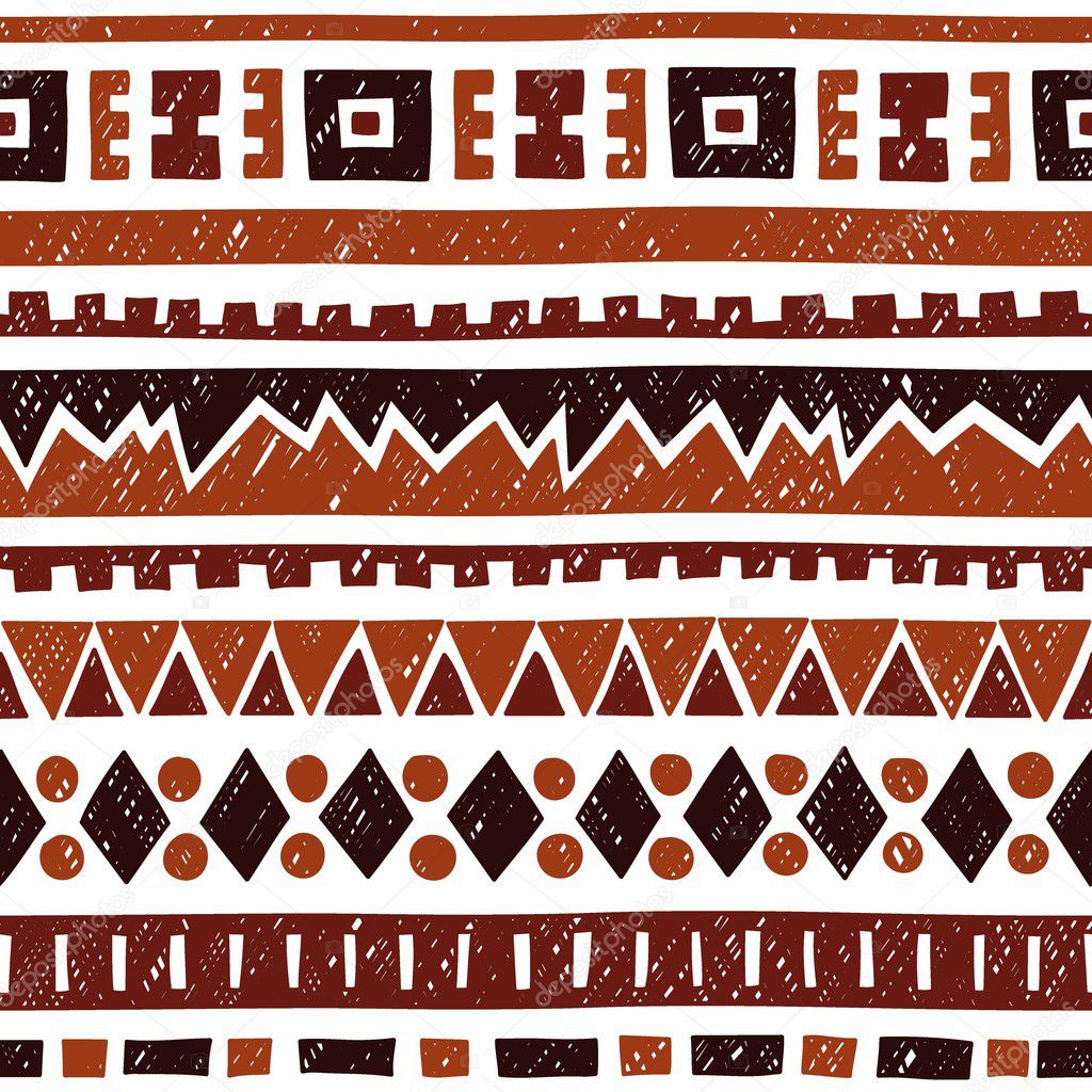 Seamless geometric pattern. Black and brown elements on white ba Stock ...