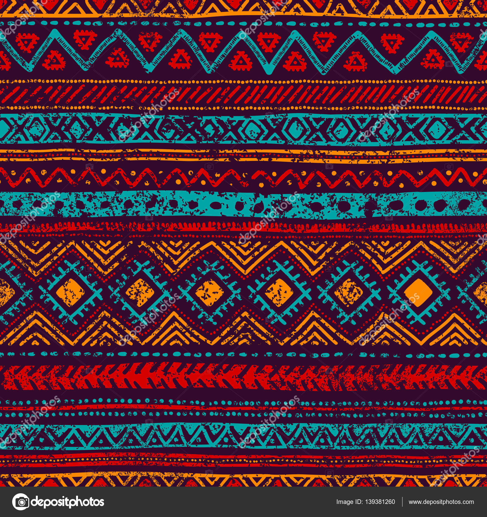 Seamless vintage pattern. Grungy texture. Ethnic and tribal moti Stock ...