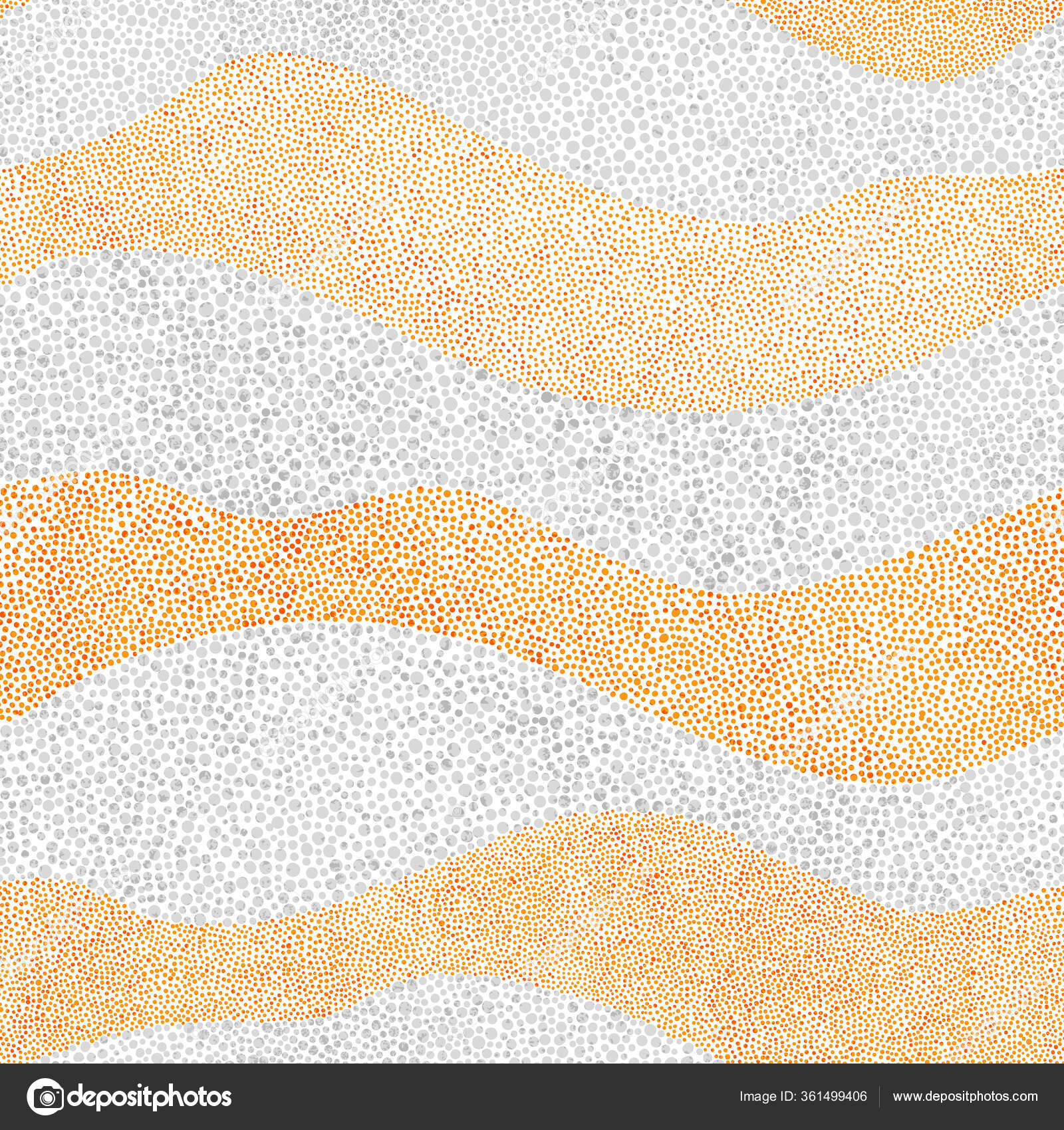 Seamless Wavy Pattern Complicated Hand Drawn Ornament Polka Dot Style ...