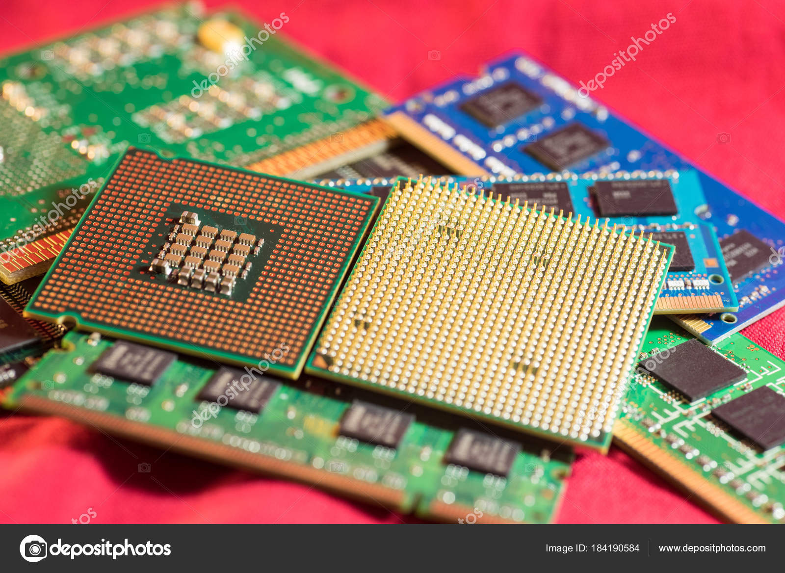 Two CPUs with RAM — Stock Photo © urbanraven #184190584