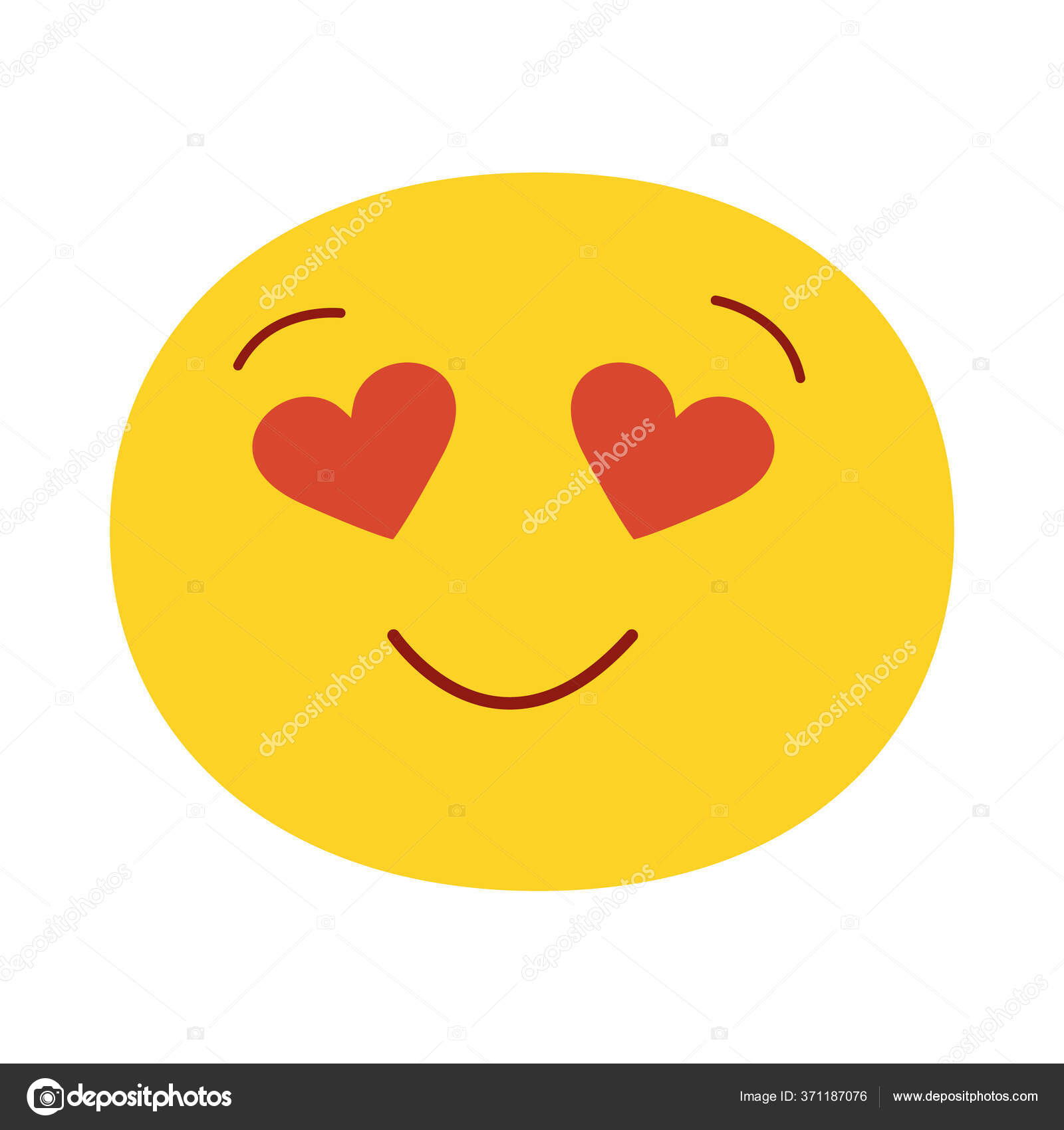 Smiling in love emoji vector illustration. Isolated on white background ...