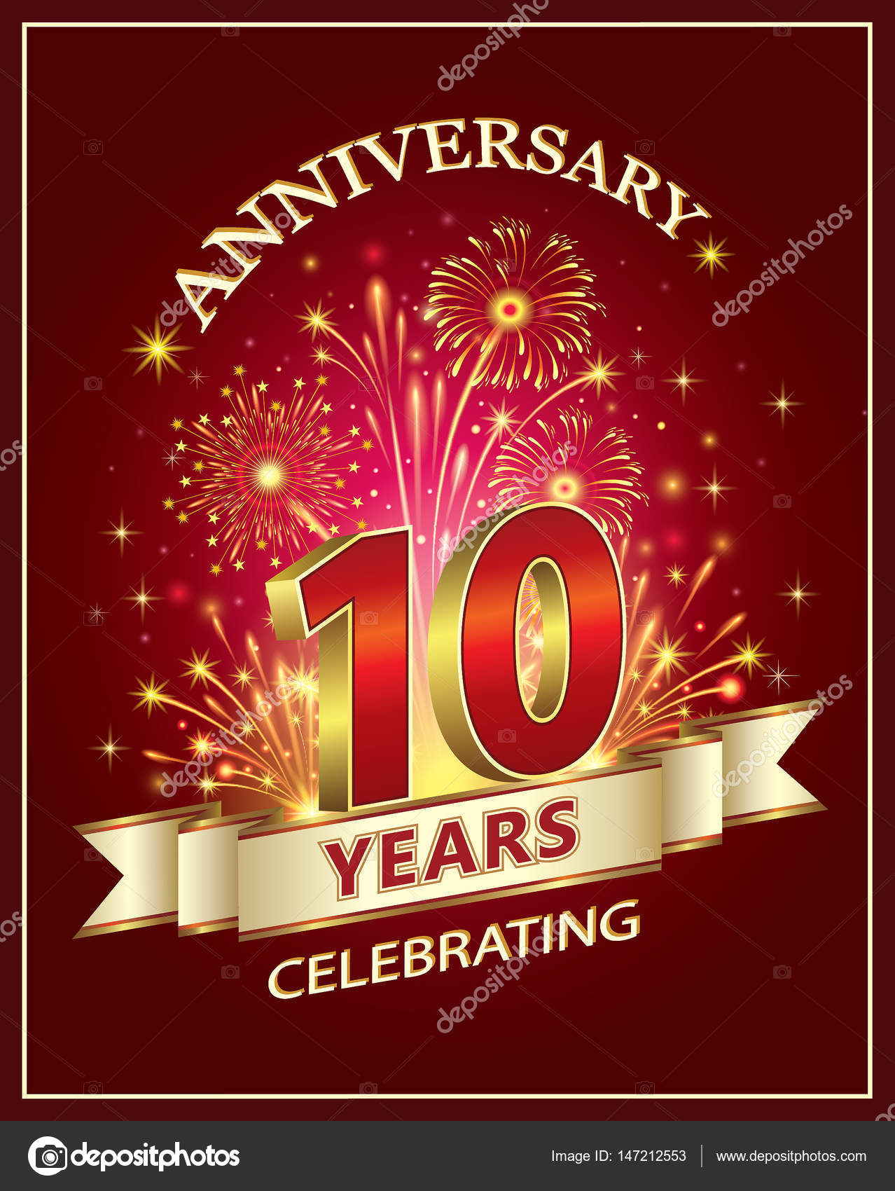 Anniversary card 10 years Stock Vector Image by ©seriga #147212553