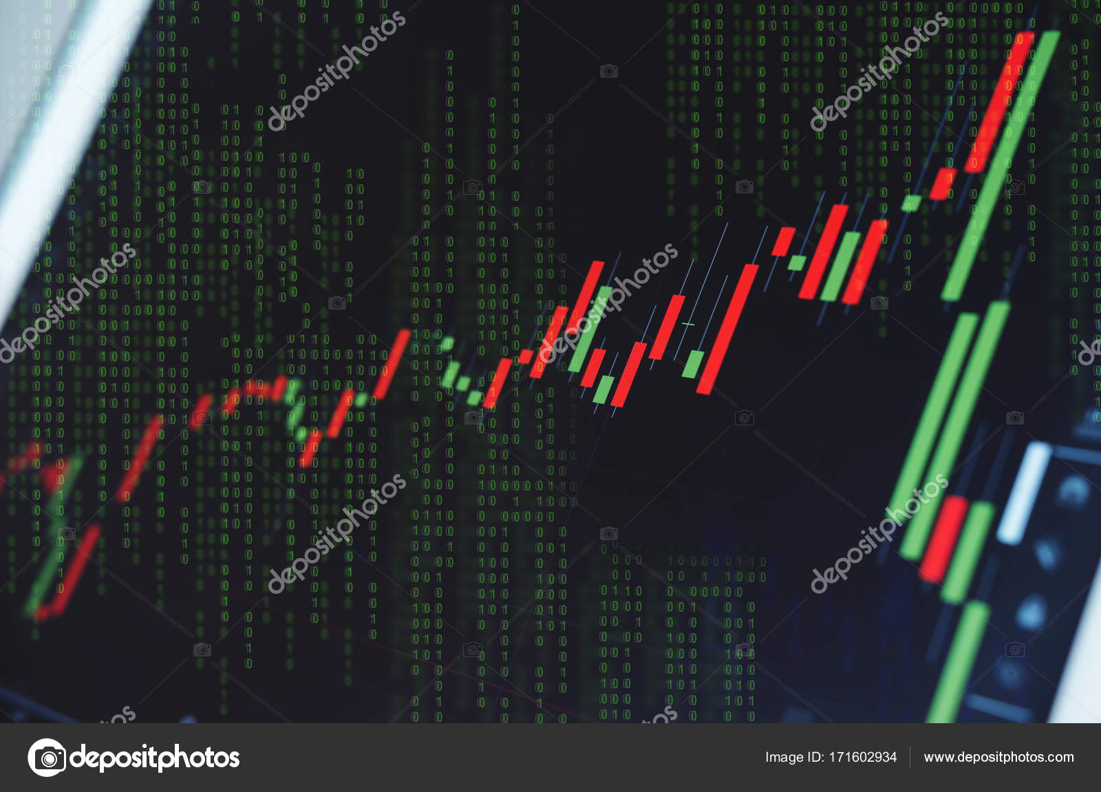 Stock exchange chart, with raising graph background Stock Photo by ...