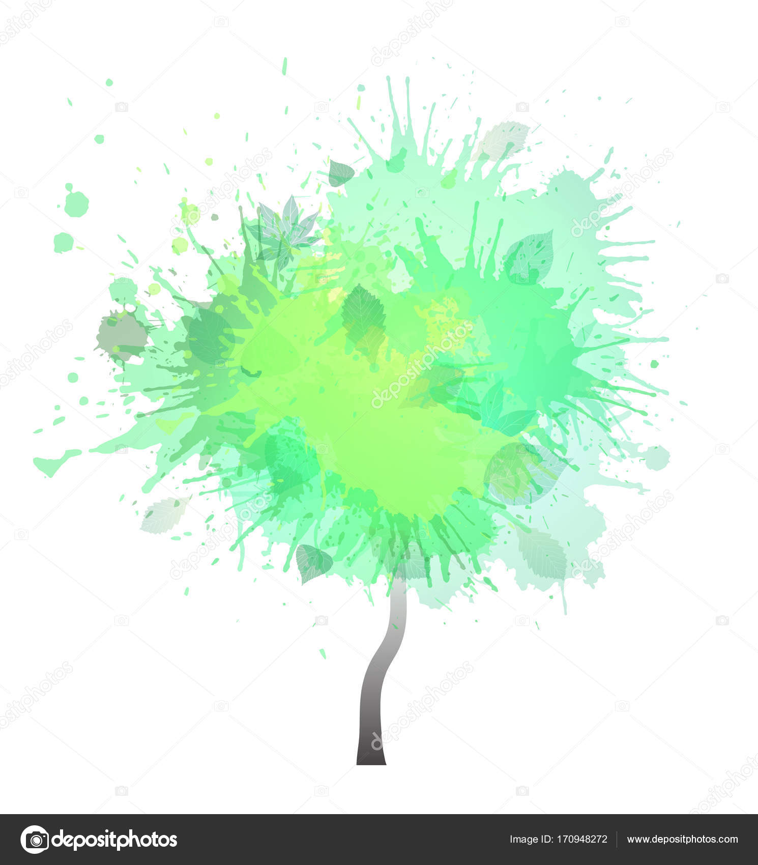 Tree with green splashes Stock Vector Image by ©veleri #170948272