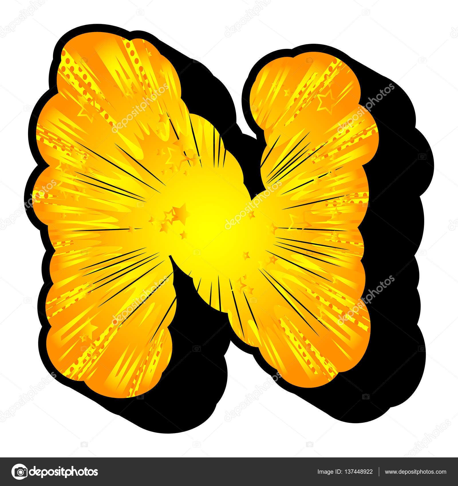 Letter N filled with comic book explosion, background. Stock Vector by ...