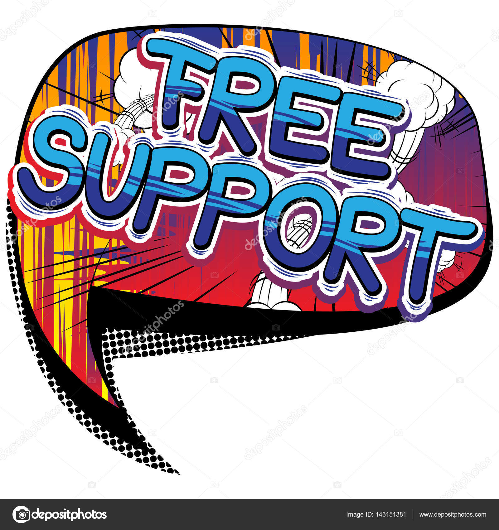 Free Support - Comic book style word. Stock Vector Image by ©NoraVector ...