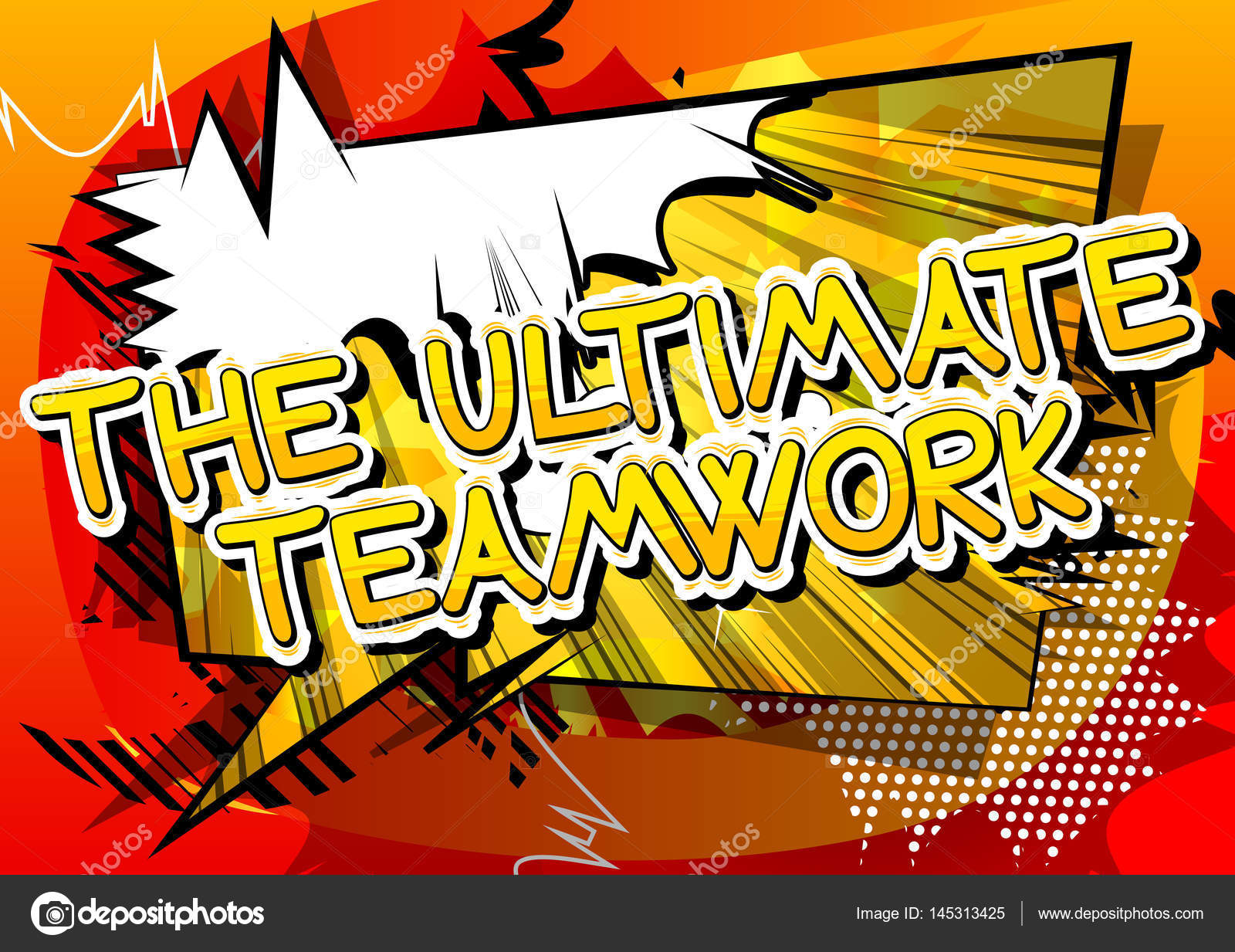 The Ultimate Teamwork - Comic book style phrase. Stock Vector by ©NoraVector 145313425