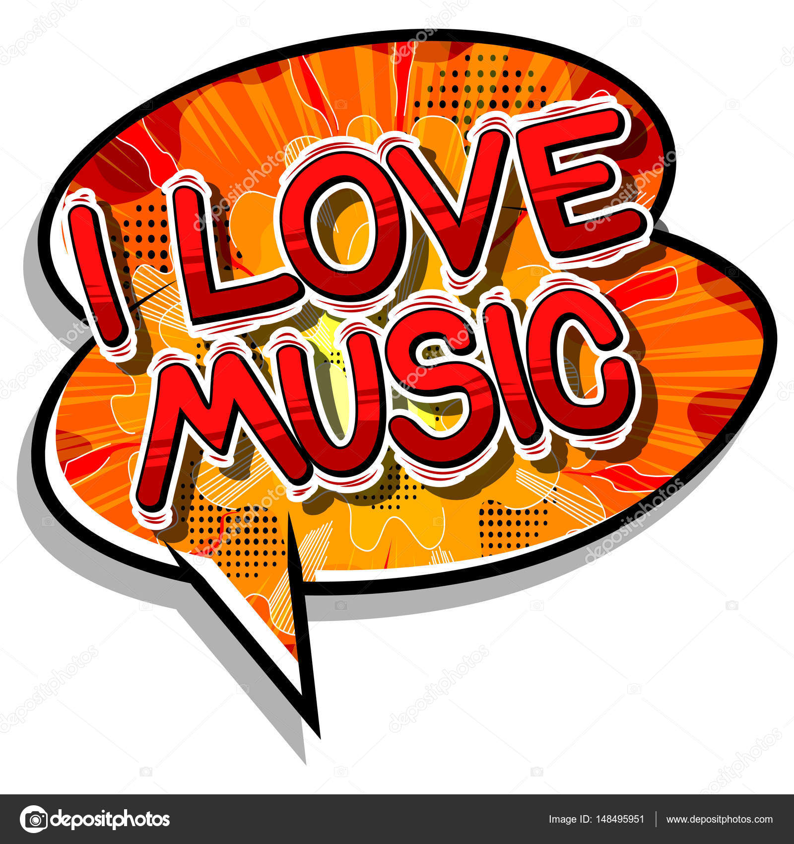 I Love Music - Comic book style word. Stock Vector Image by ©NoraVector ...