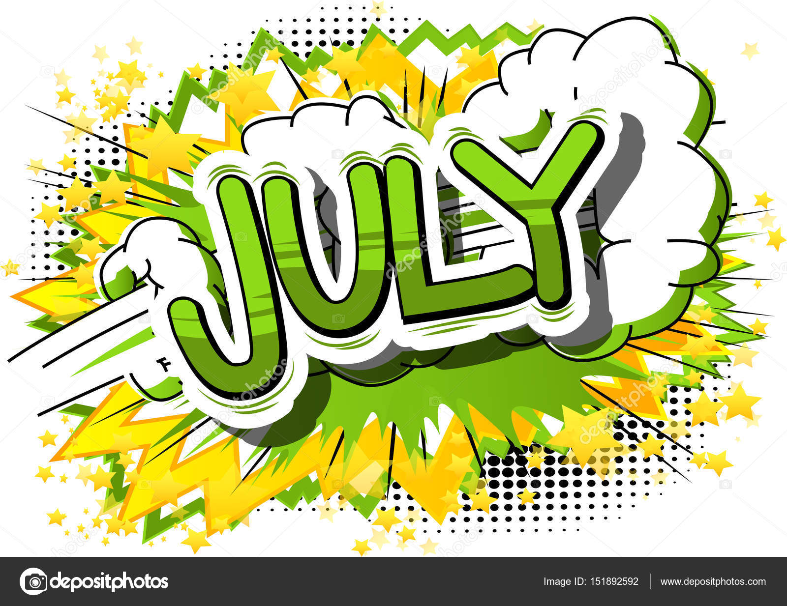July - Comic book style word. Stock Vector by ©NoraVector 151892592