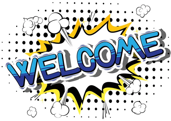Amazing Welcome Comic Book Word Abstract Background Stock Illustration ...