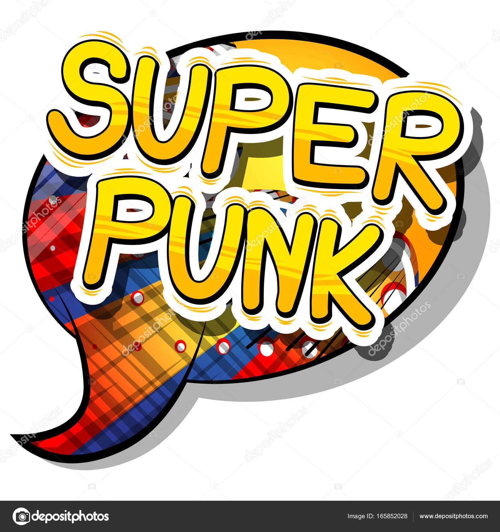 Super Punk - Comic book word. Stock Vector by ©NoraVector 165852028