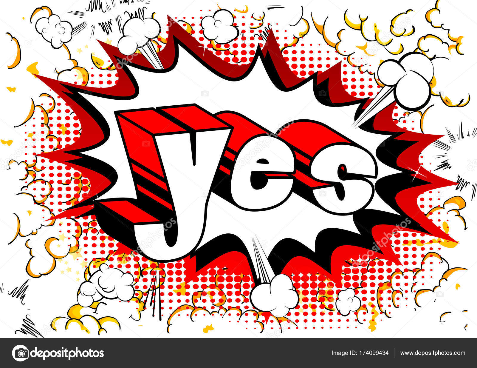 Yes - Comic book style word. Stock Vector Image by ©NoraVector #174099434