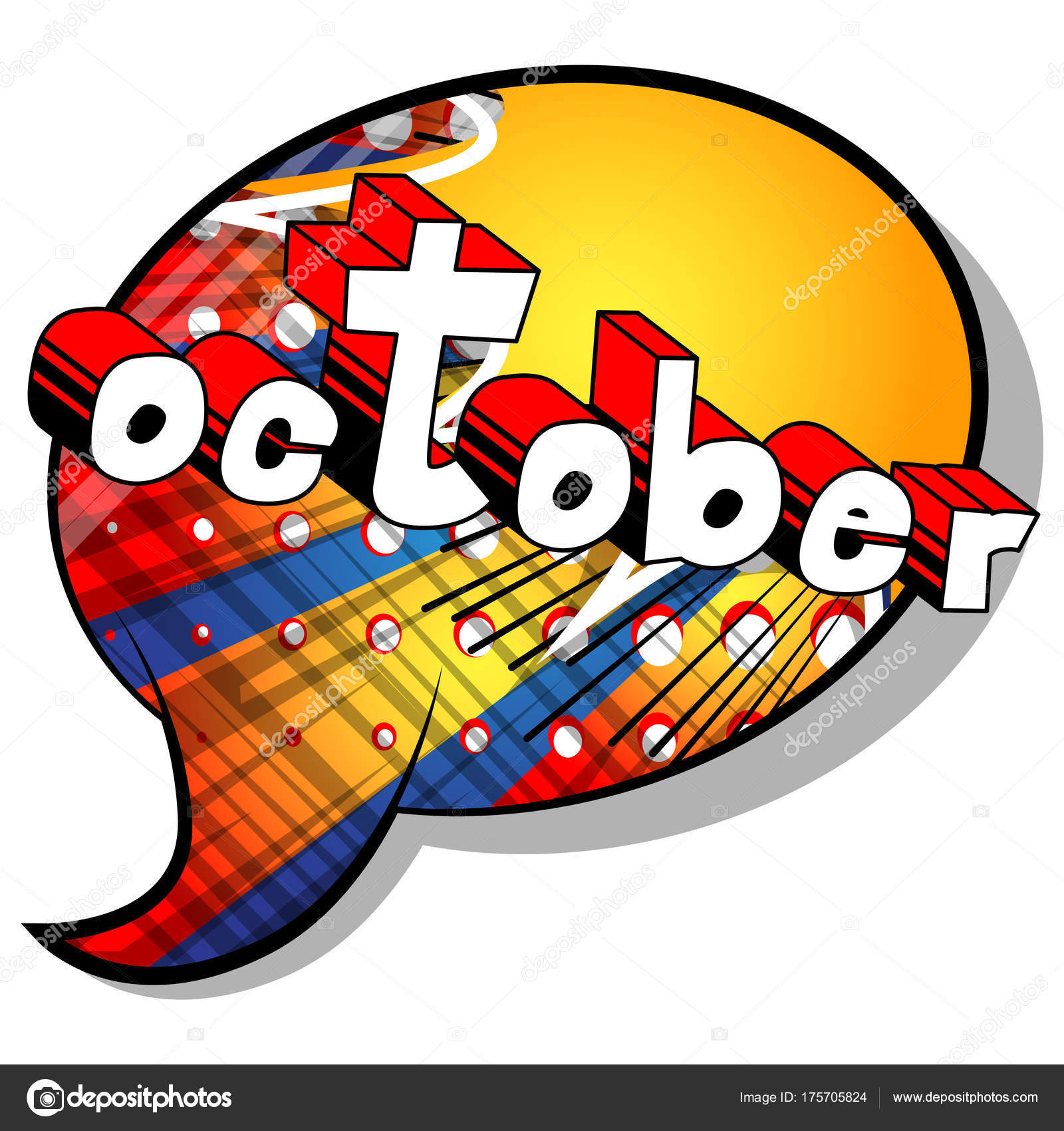 October Comic Book Style Word Abstract Background Stock Vector Image by ...