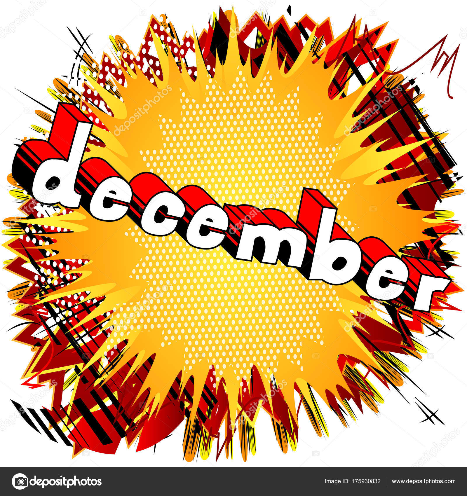 December Comic Book Style Word Abstract Background Stock Vector Image ...