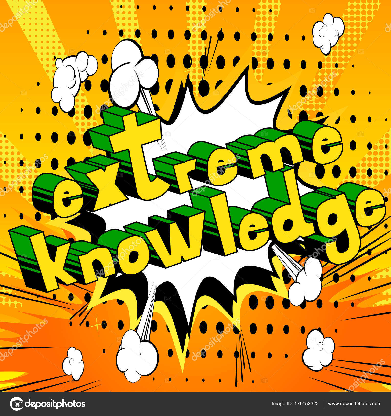 Extreme Knowledge Comic Book Style Word Abstract Background Stock ...