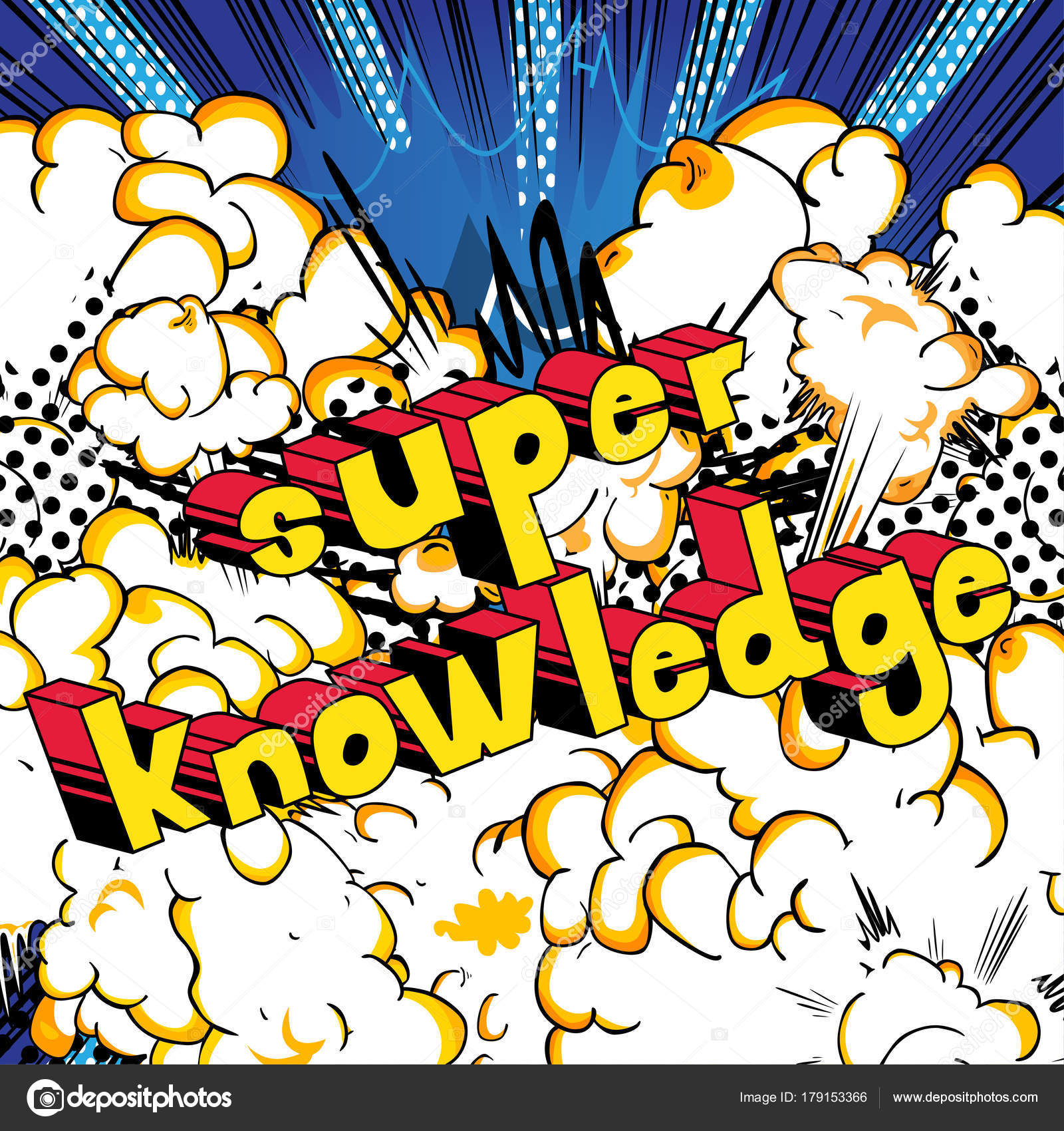 Super Knowledge Comic Book Style Word Abstract Background Stock ...