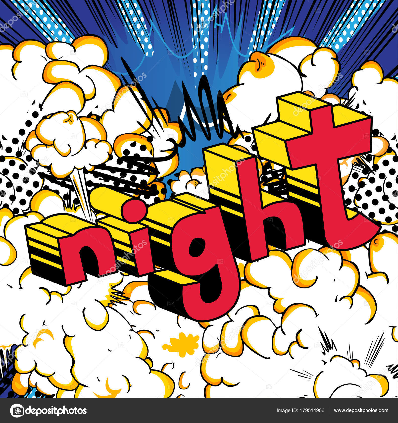 Night Comic Book Style Word Abstract Background Stock Vector by ...