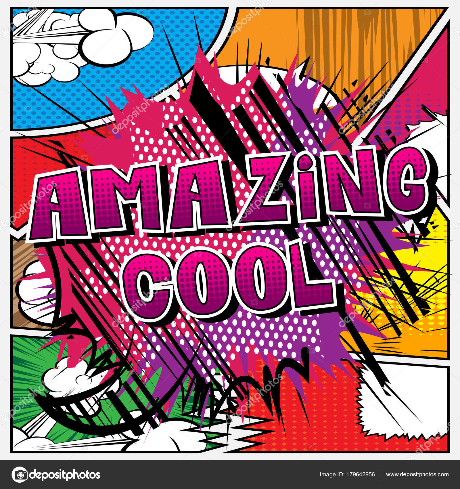 Amazing Cool Comic Book Style Word Abstract Background Stock Vector by ...
