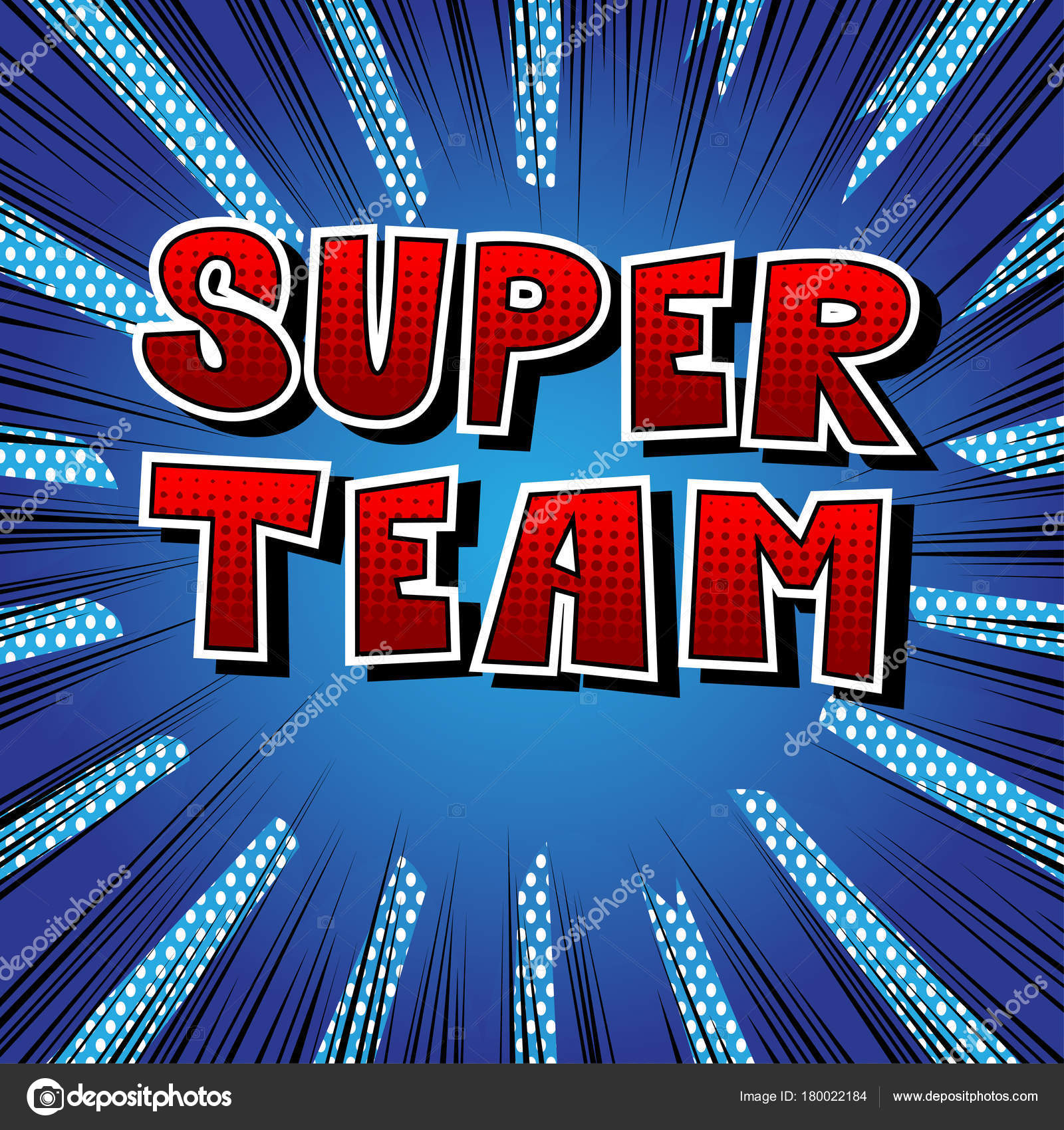 Super Team Comic Book Style Phrase Abstract Background Stock Vector by ...