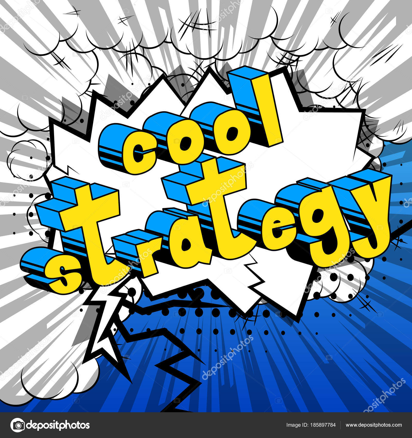 Cool Strategy Comic Book Style Phrase Abstract Background Stock Vector ...