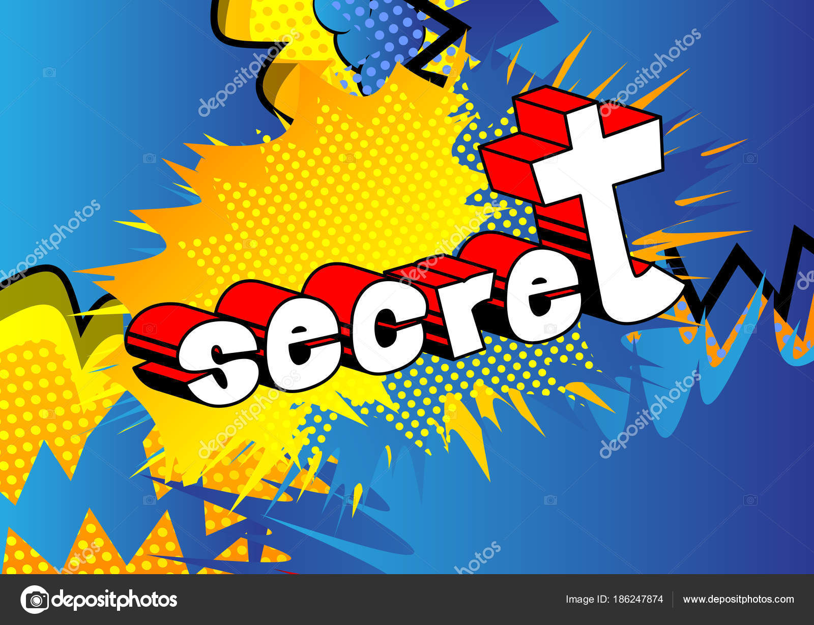 Secret Comic Book Style Phrase Abstract Background Stock Vector Image ...