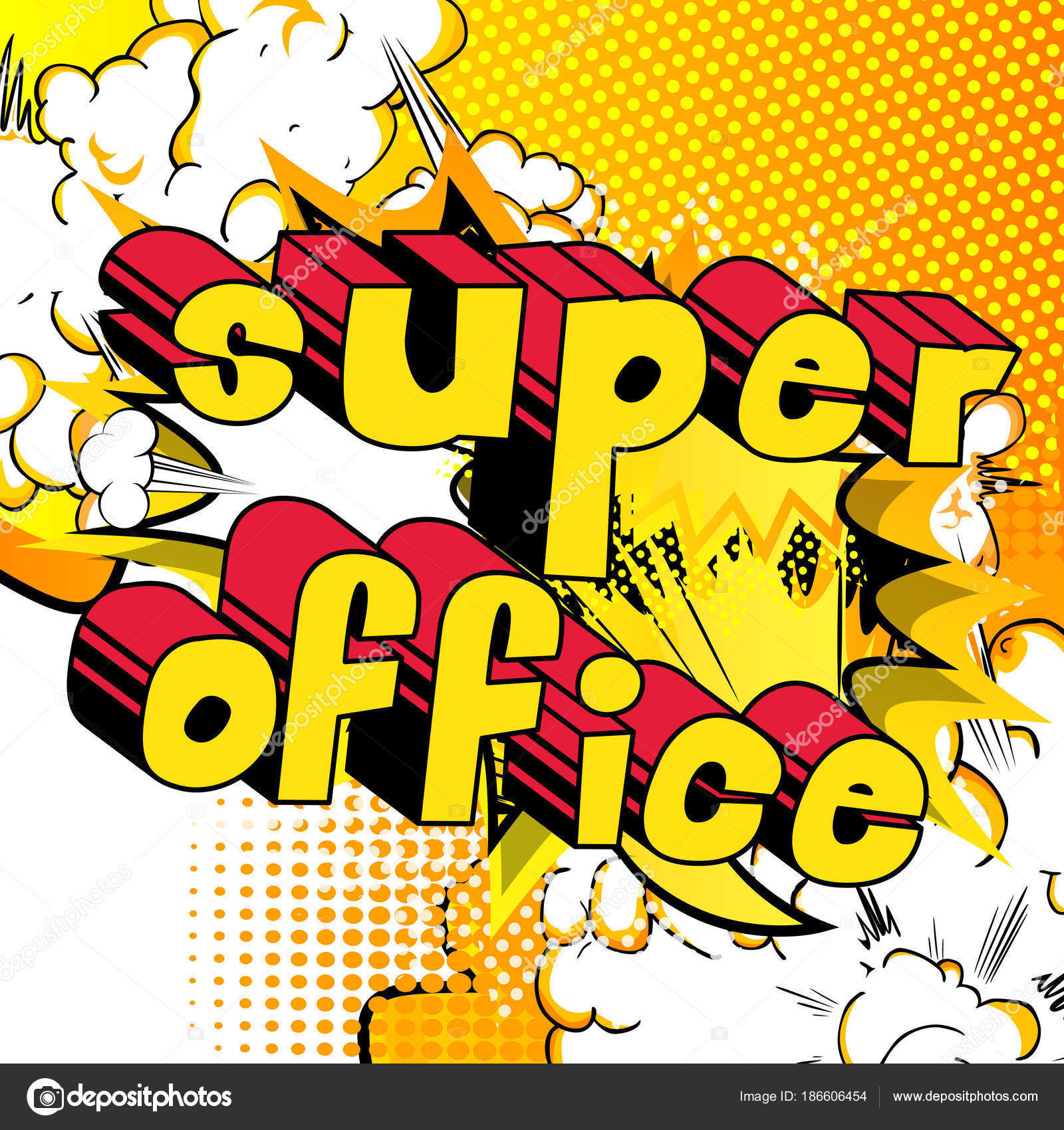 Super Office Comic Book Style Phrase Abstract Background Stock Vector ...