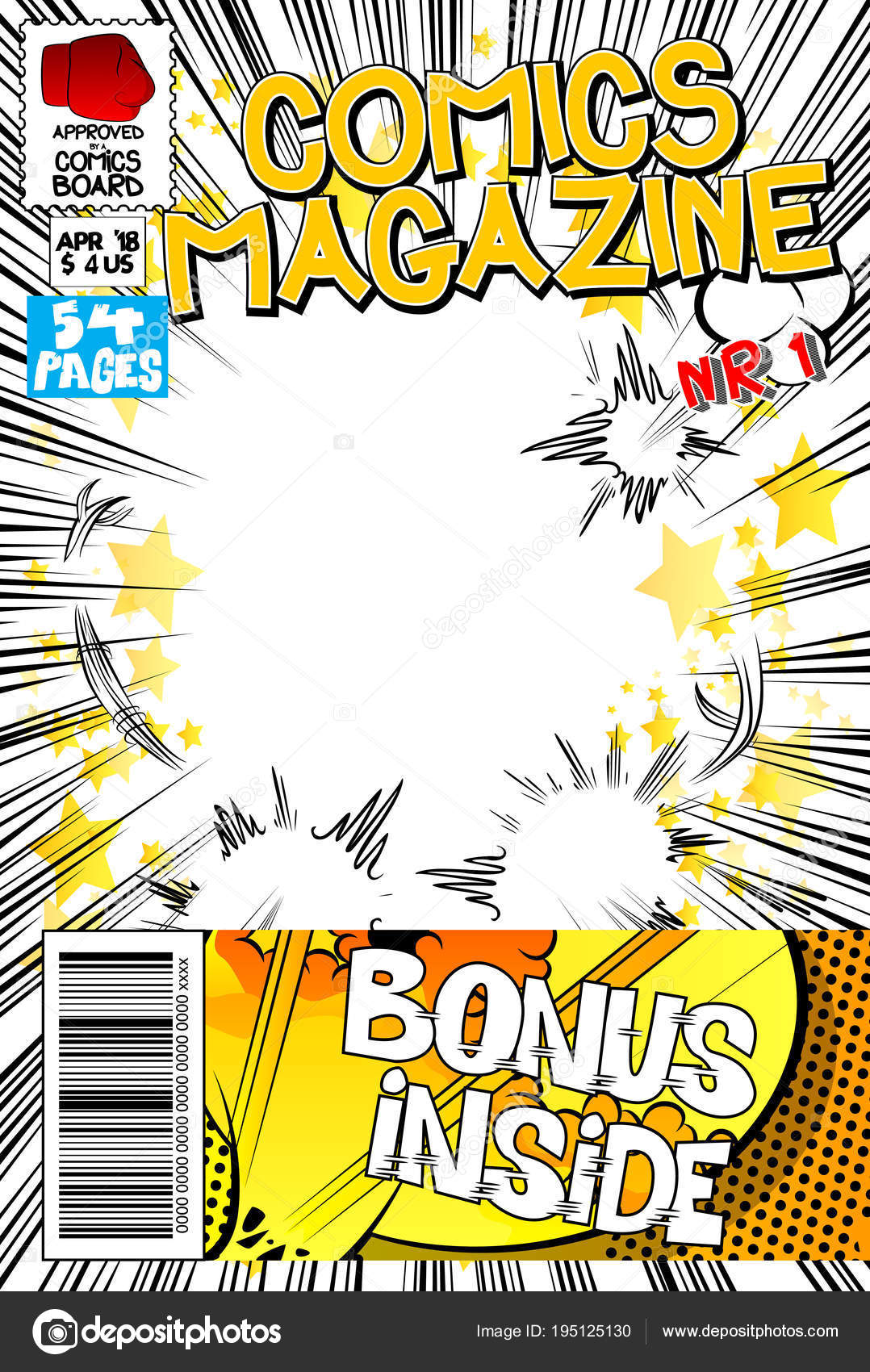 Editable Comic Book Cover Abstract Explosion Background Stock Vector ...