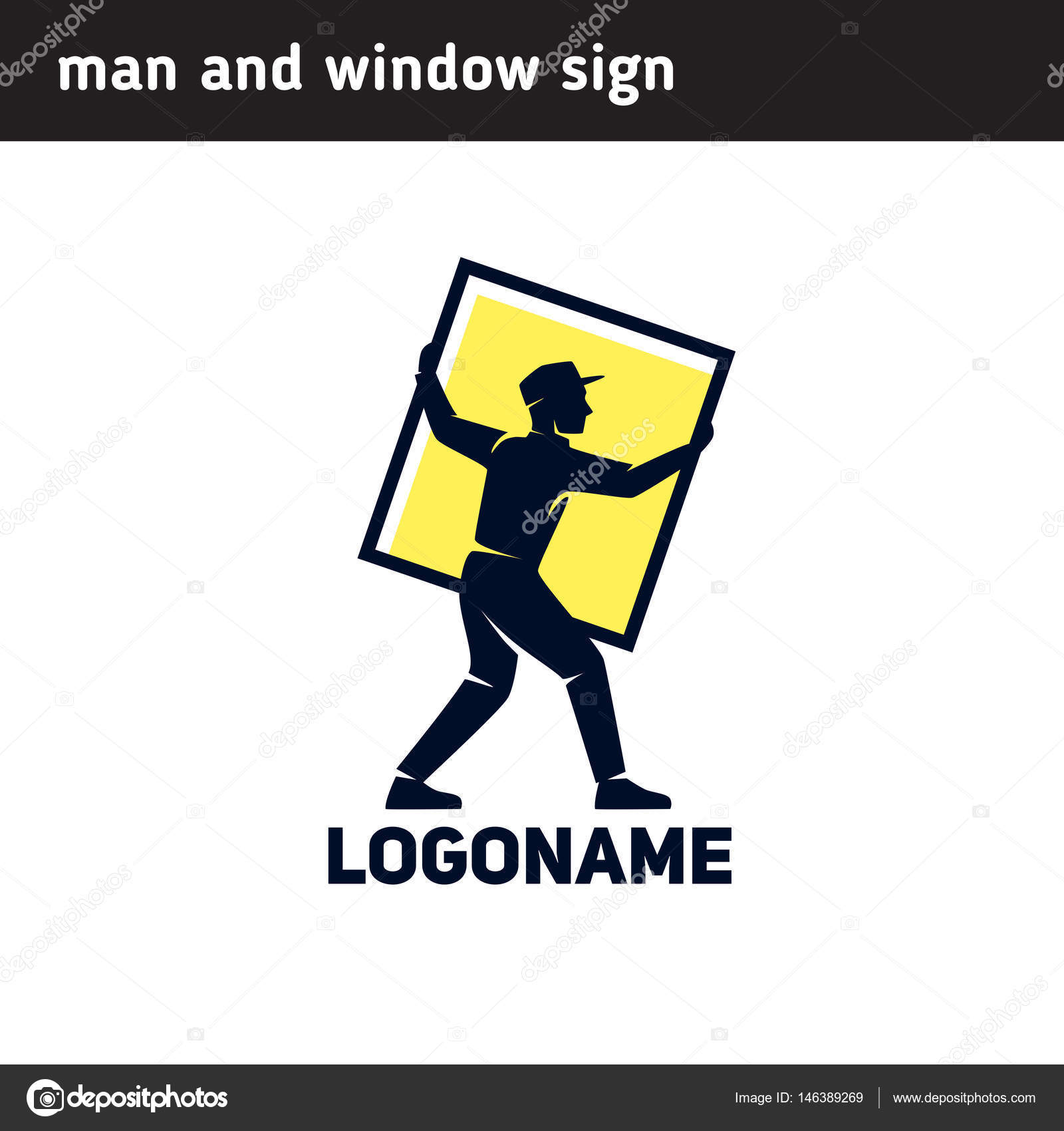 Logo production or installation of windows — Stock Vector © poladroid ...