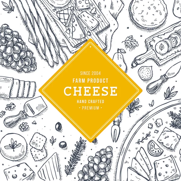 Cheese vertical banner collection. Antipasto table background. Stock ...
