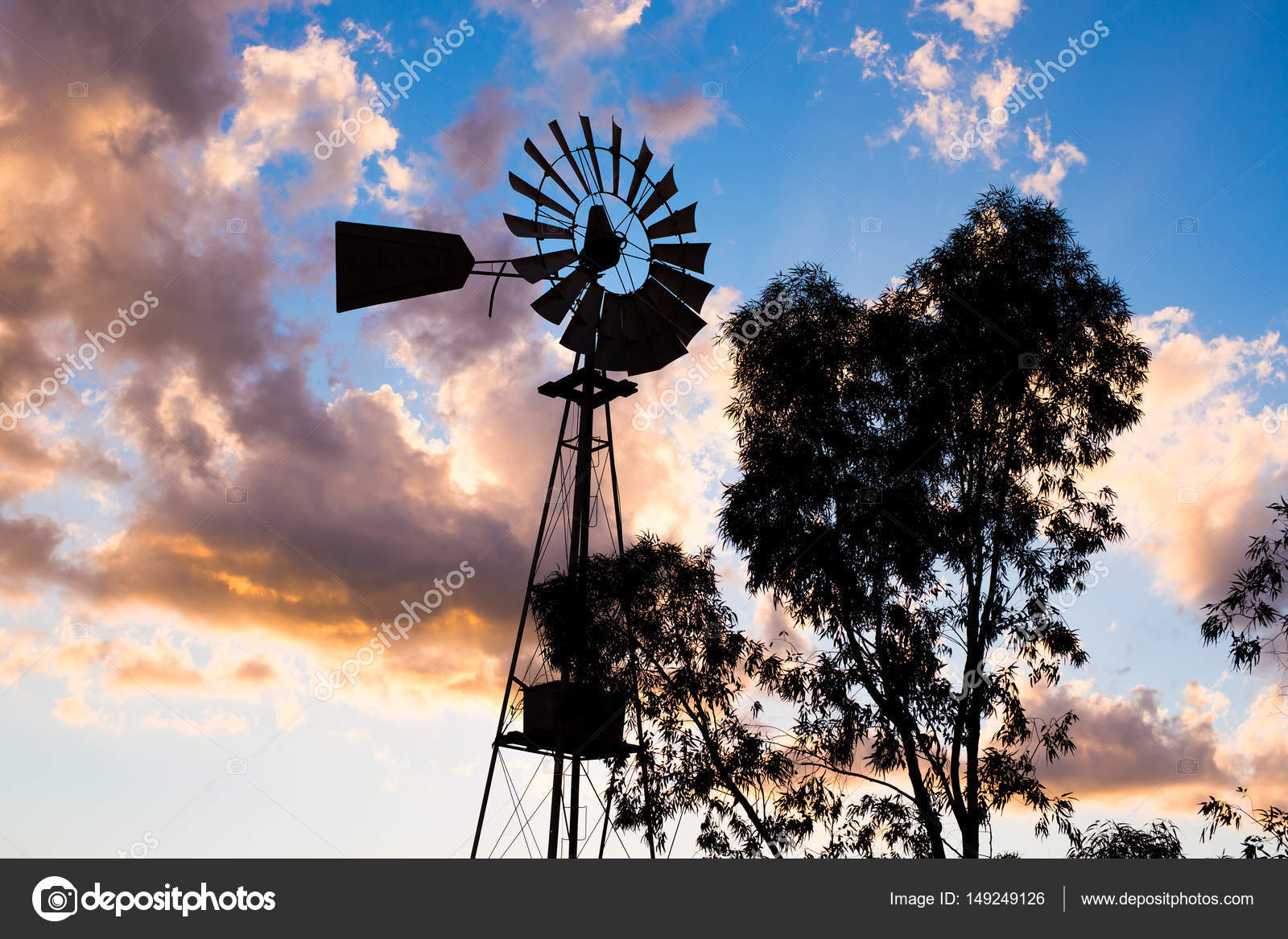 Country Sunsets With Windmills