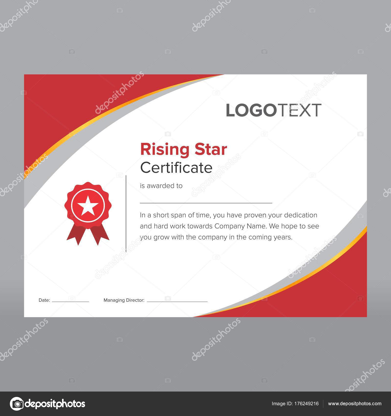 Star Award Certificate Template - Sampletemplate.my.id