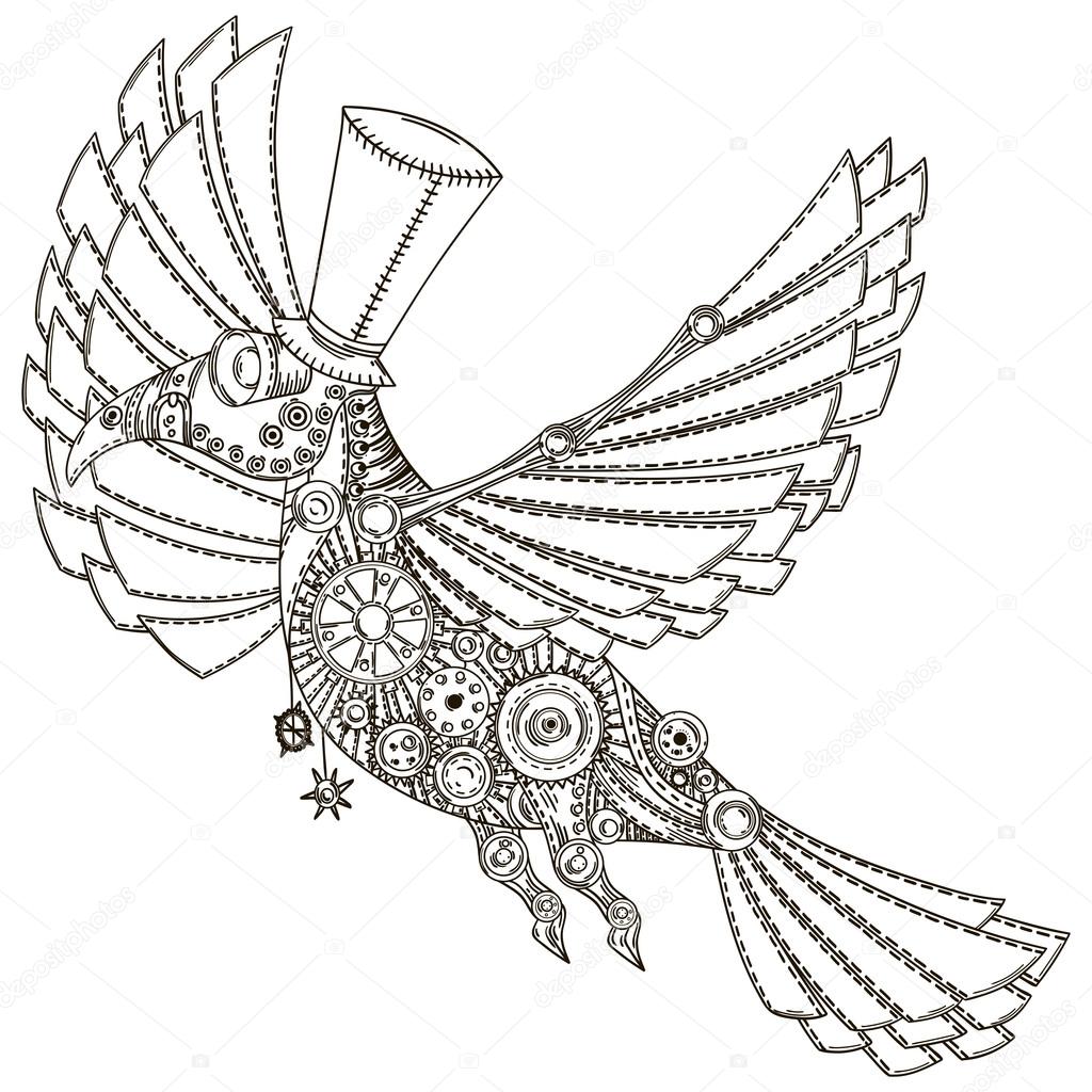 Steampunk Bird Sketches