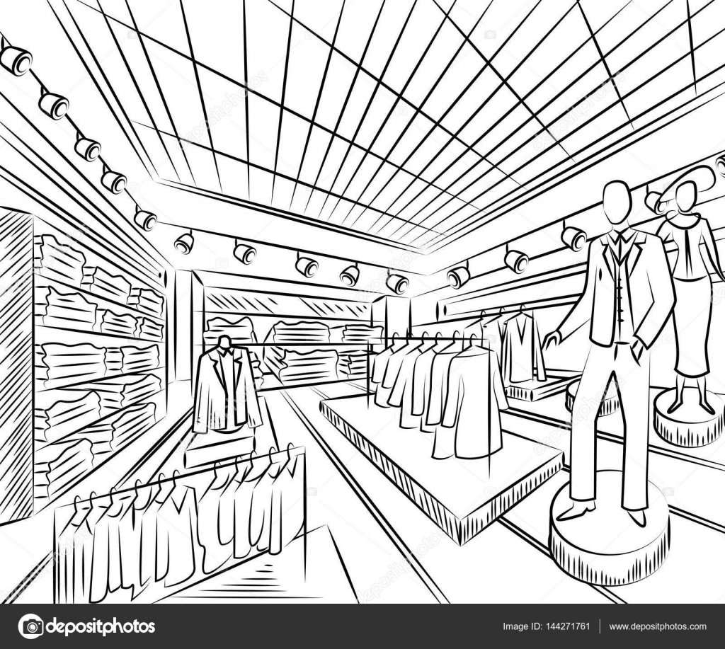 Shop Interior Drawing