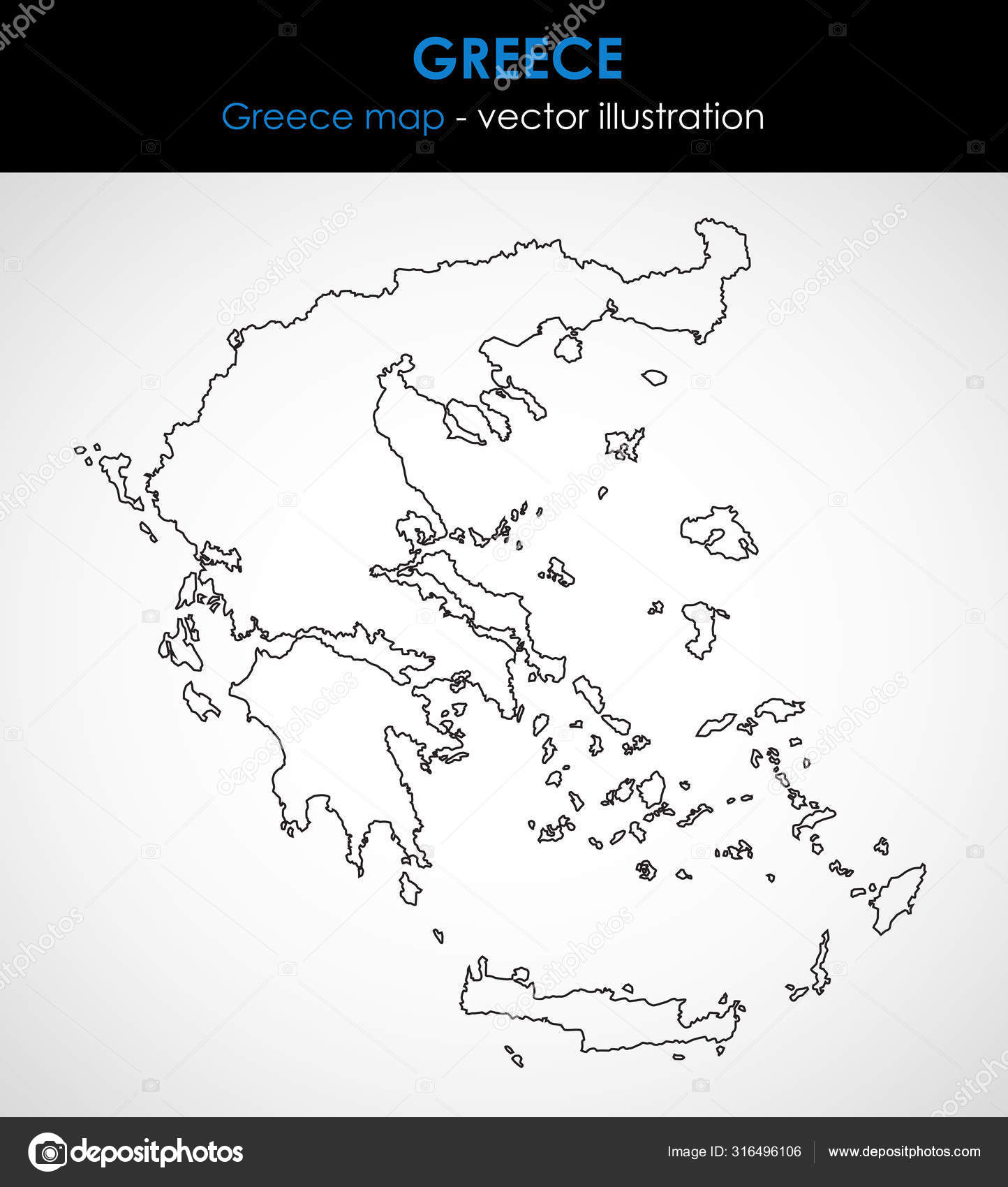 Greece Map Outline