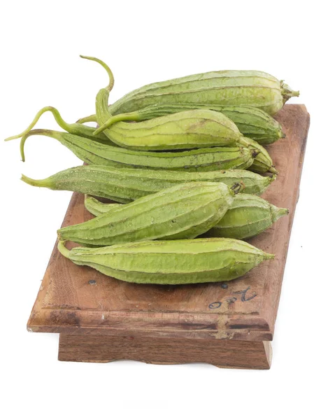 Ripe Green Chinese Okra Fruits Indian Turai Vegetable — Stock Photo ...