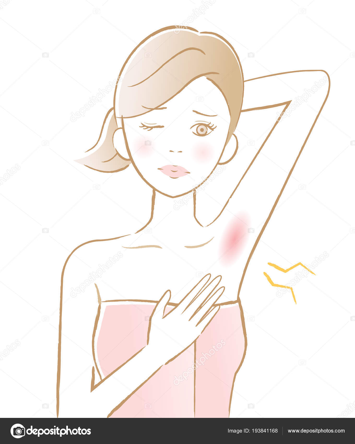 Mujeres Axila Depilación Erupción Roja Axila Concepto Belleza Cuidado ...