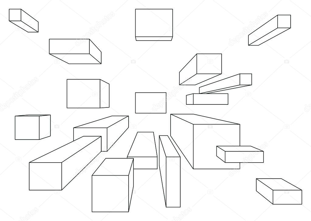 Many cubes in one point perspective ⬇ Vector Image by © MariaShmitt ...