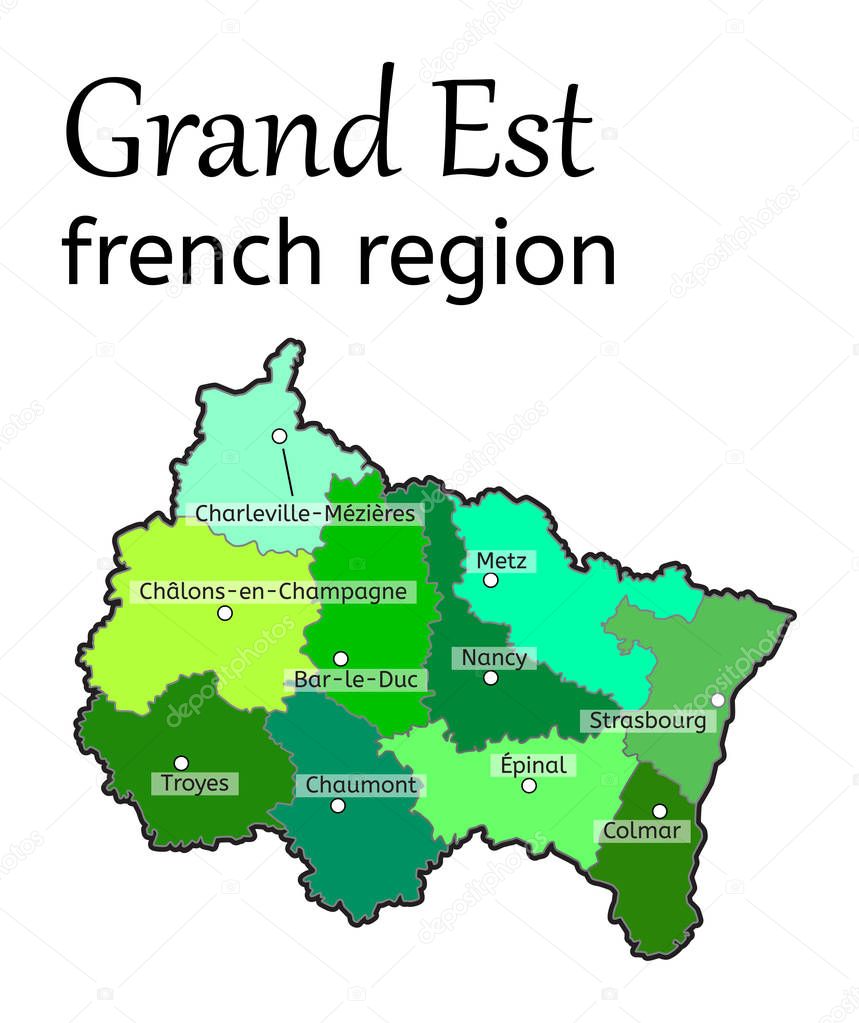 Carte de la région Grand Est Stock Vector by ©MariaShmitt 129920220