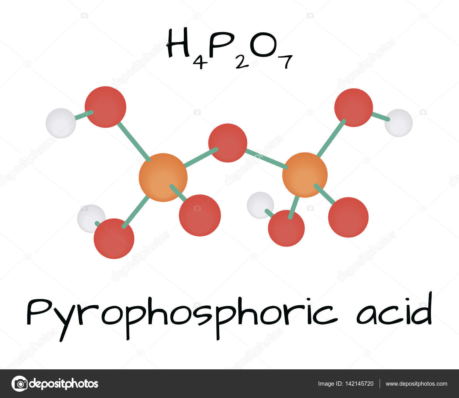 Molecule Pyrophosphoric acid H4P2O7 Stock Vector by ©MariaShmitt 142145720