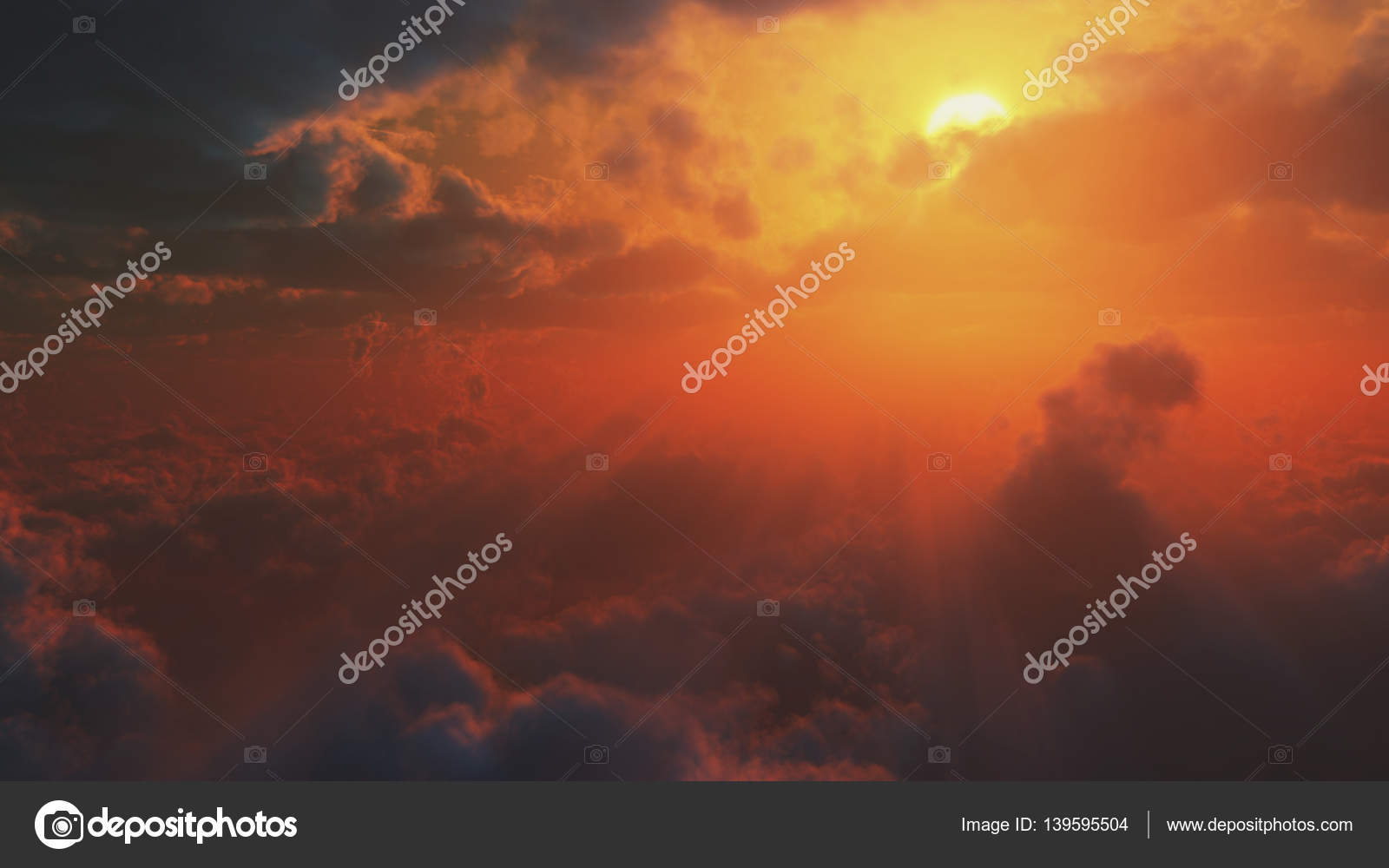 3d illustration dramatic impressive view from heaven — Stock Photo ...