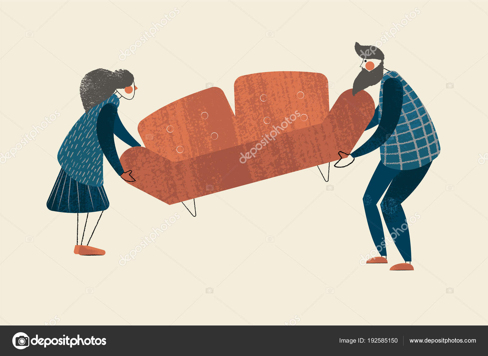 Couple Moving Sofa Stock Vector Image by ©AnnaPavlyuk82 #192585150