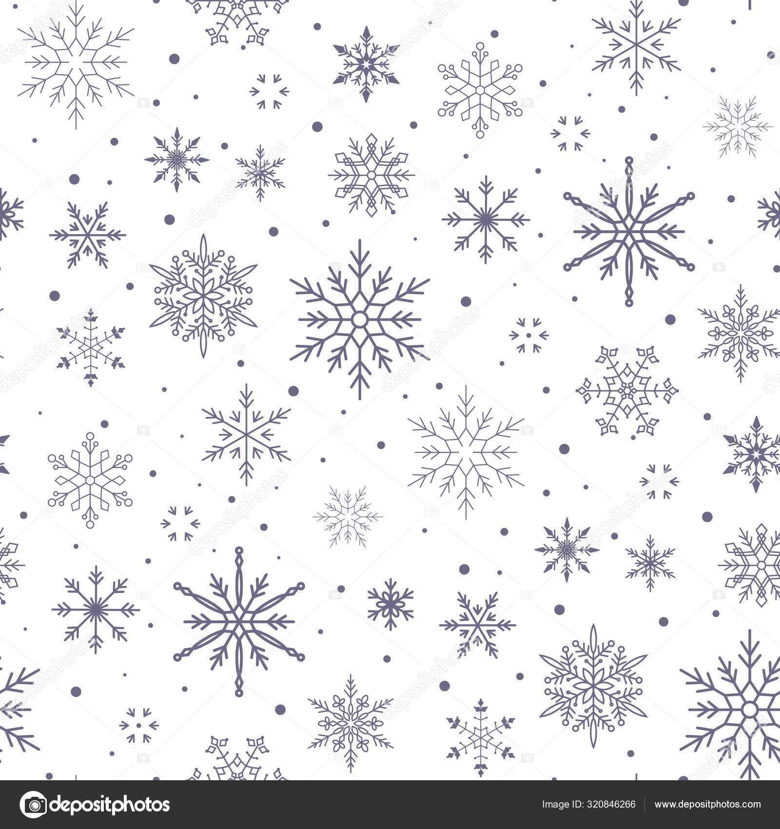 Christmas pattern. Snowflake background. Seamless vector illustration ...