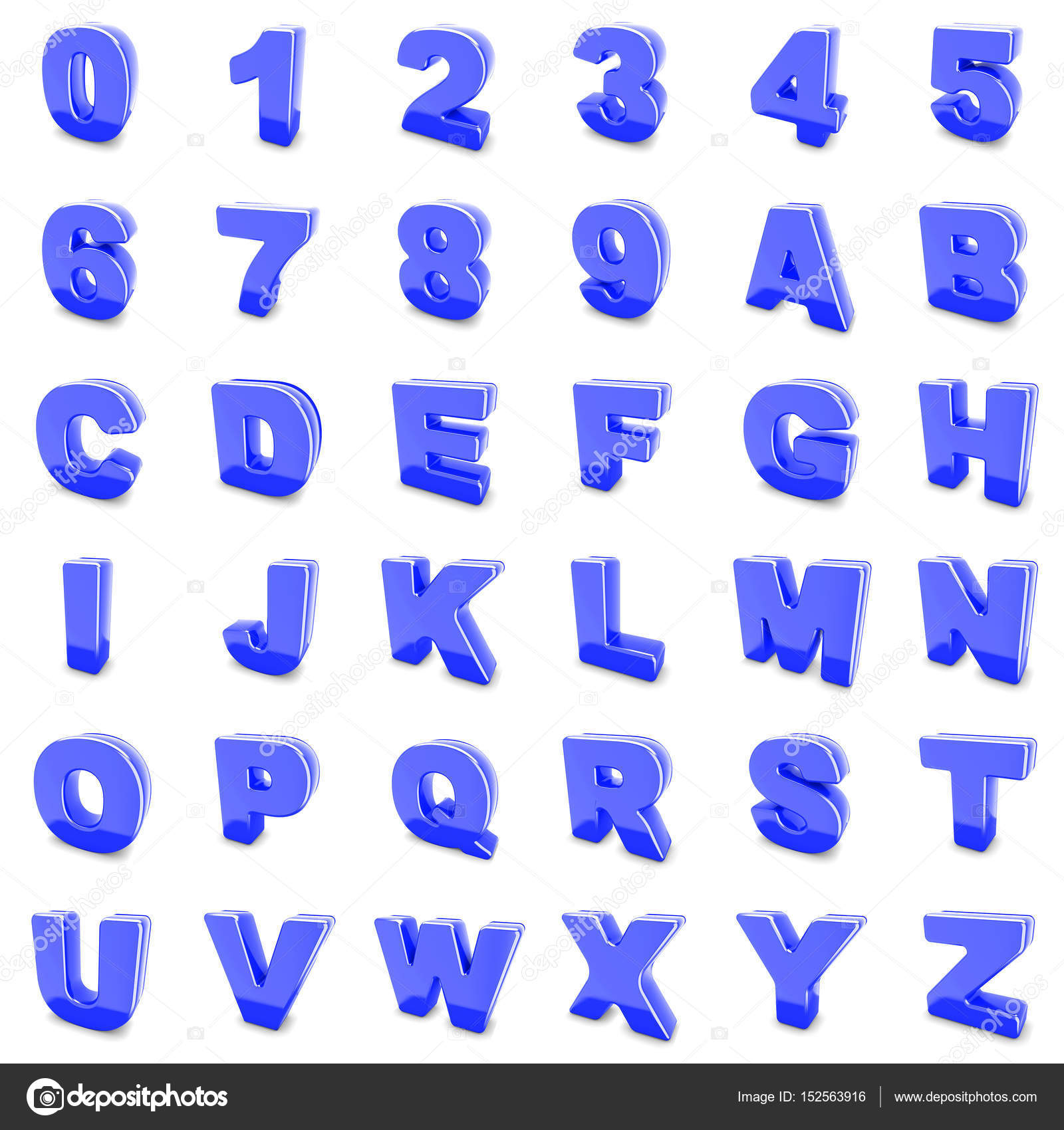 Blue metal numbers and letters isolated. — Stock Photo © santypan ...