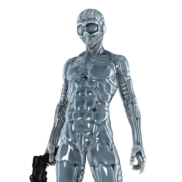 Cyborg Human Skeleton Android 3D — Stock Photo © eyeidea #7975424