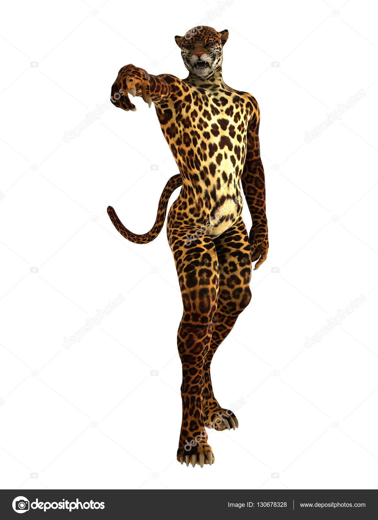3D CG rendering of a leopard man — Stock Photo © TsuneoMP #130678328