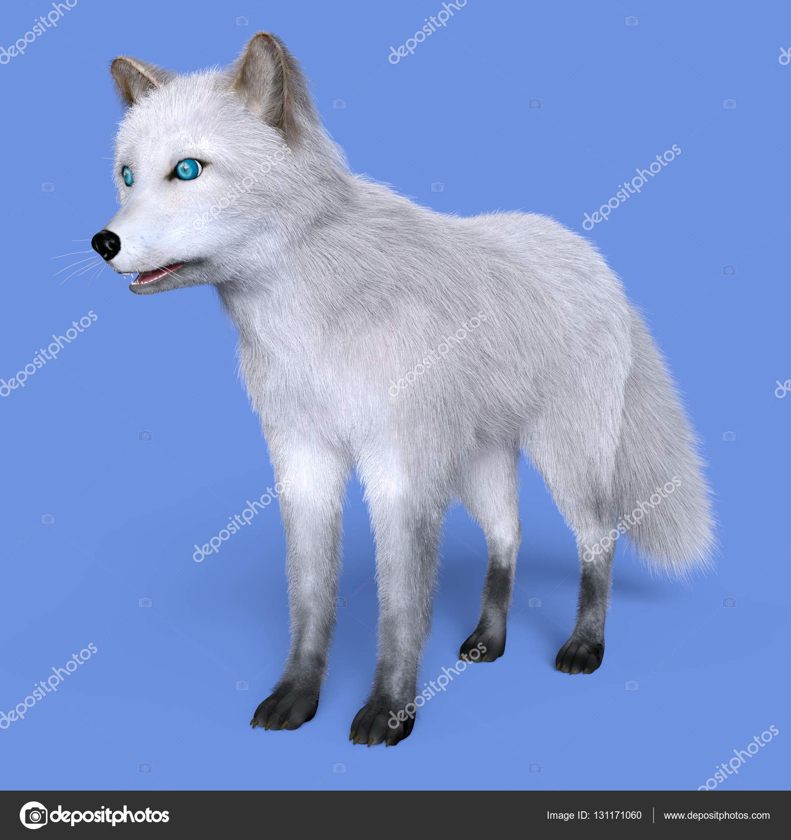 3D CG rendering of a silver fox — Stock Photo © TsuneoMP #131171060