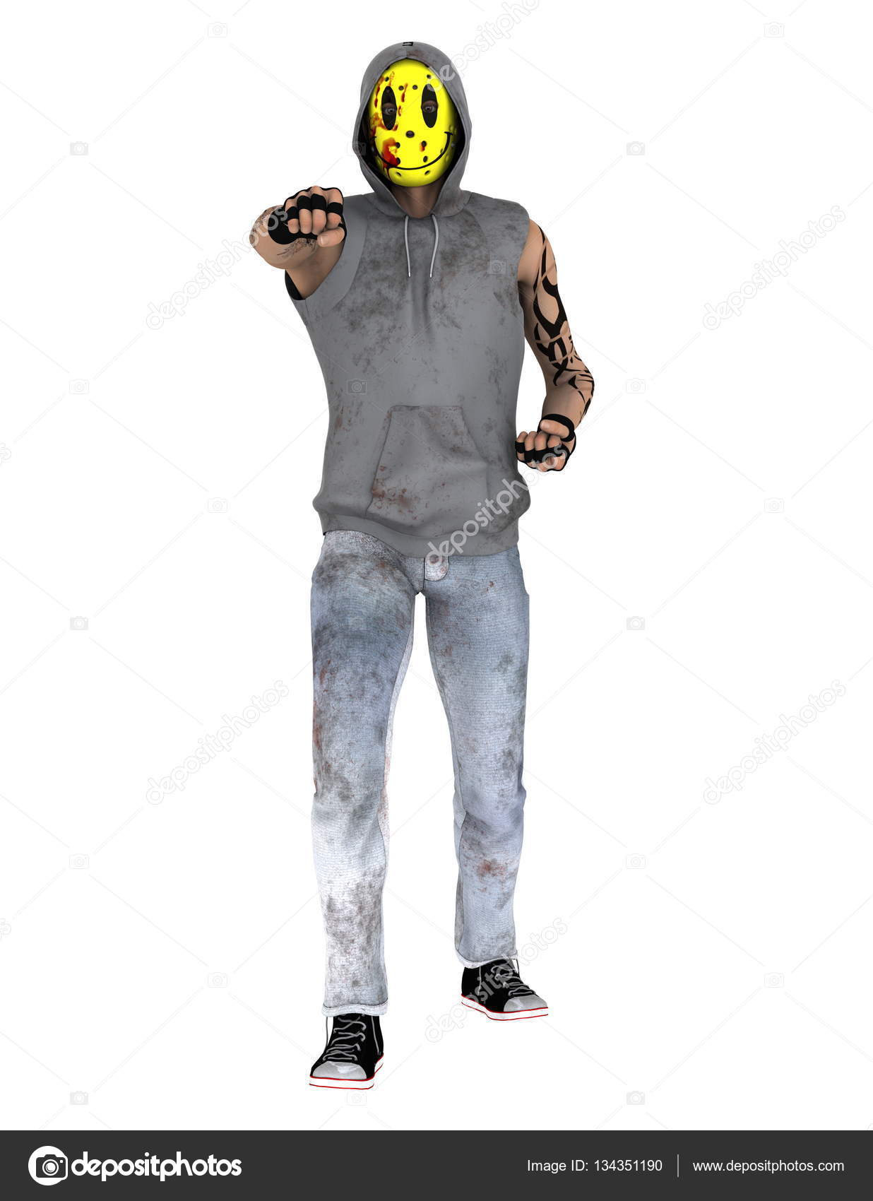 3D CG rendering of a smile mask man — Stock Photo © TsuneoMP #134351190