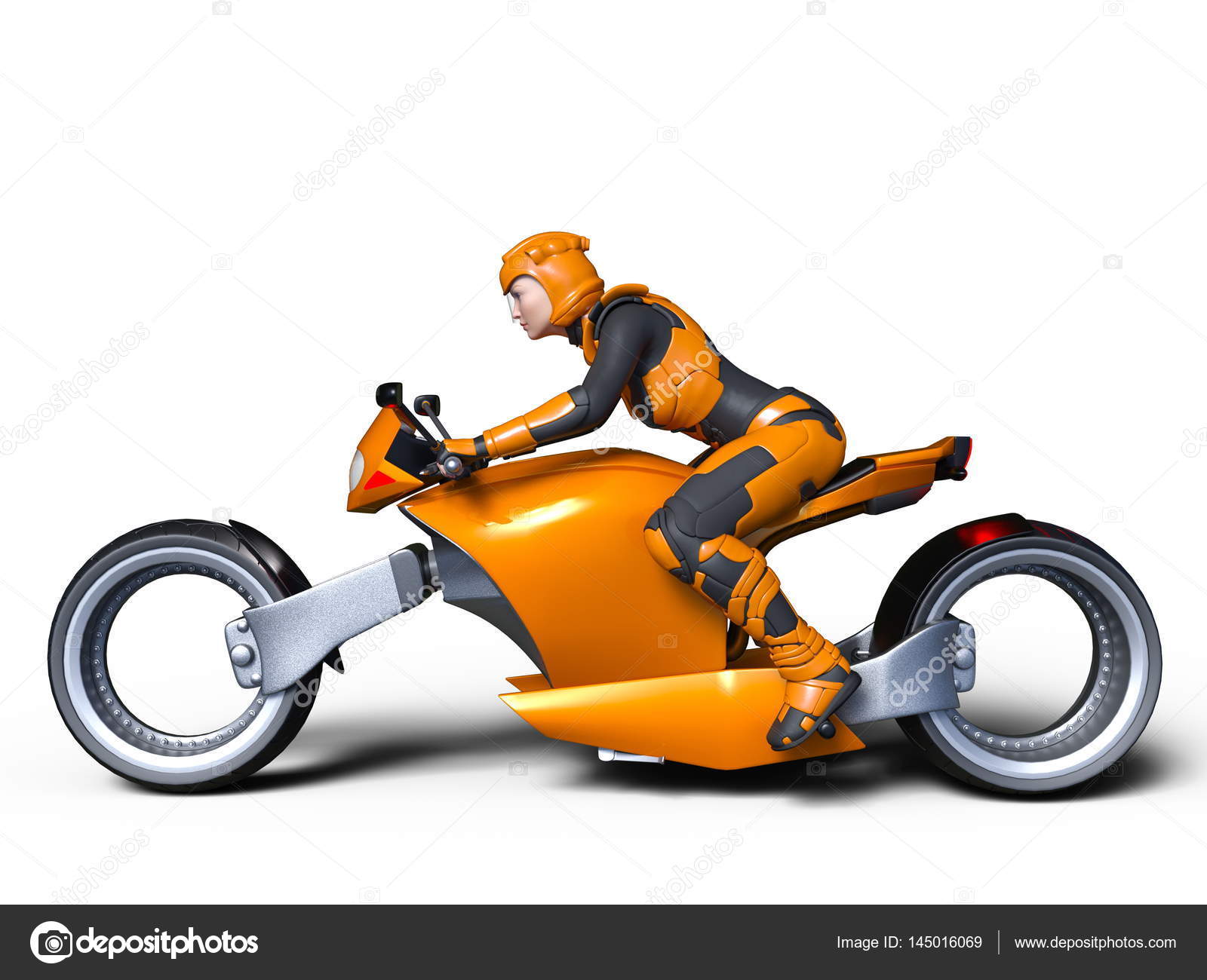 3D CG rendering of a super woman rider — Stock Photo © TsuneoMP #145016069