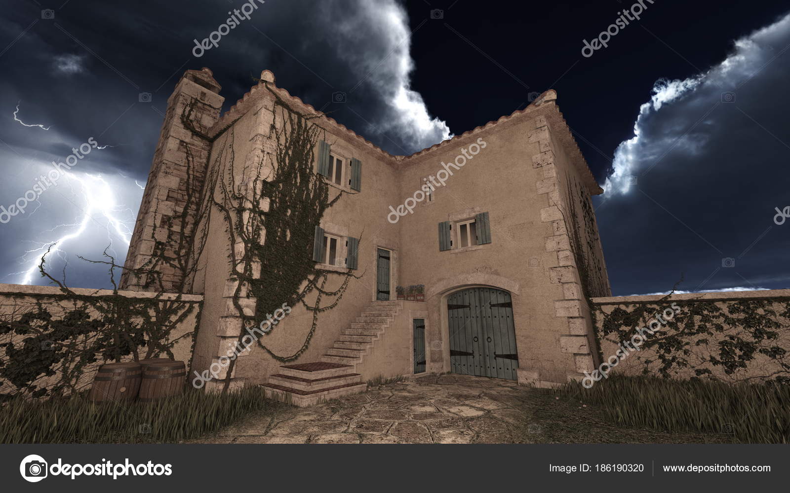 Western Style Building Rendering Western Style Building Stock Photo by ...