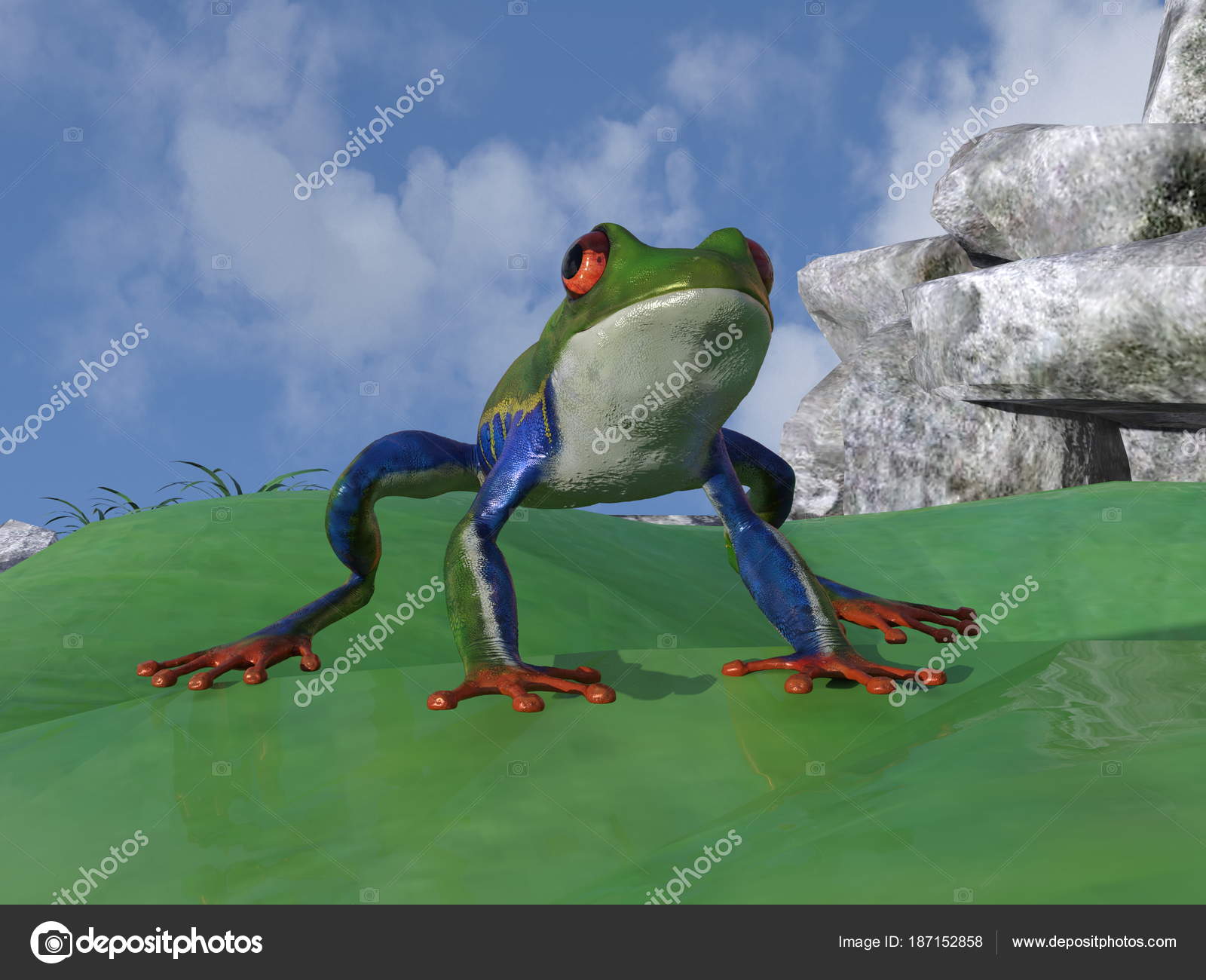 Parachute Frog Rendering Parachute Frog — Stock Photo © TsuneoMP #187152858